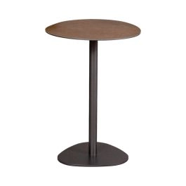 Mesa Lateral Ally | Baixa | Tampo em Couro | Base em Aço